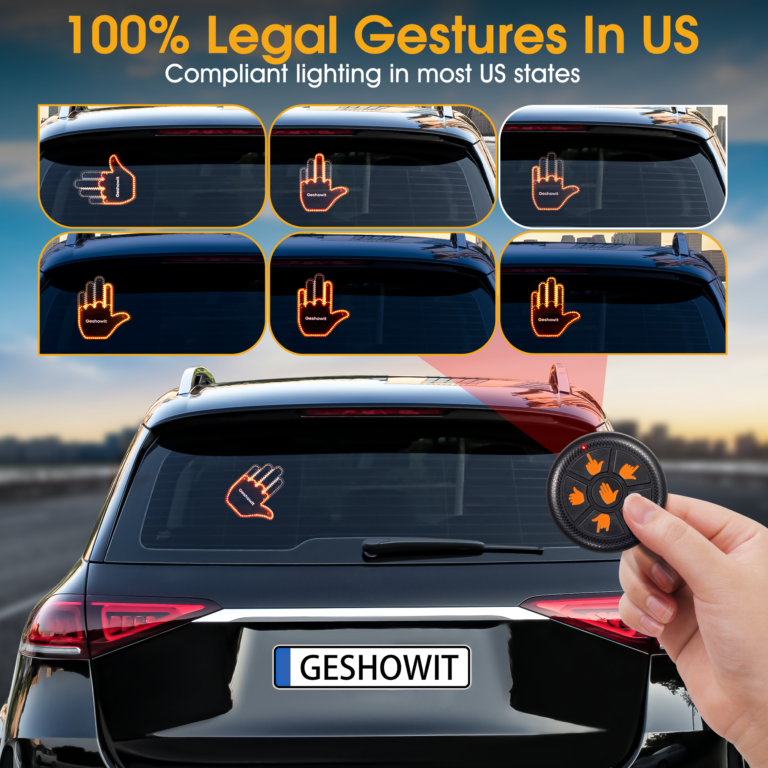 Geshowit Car Middle Finger Light - Best Car Accessory For Men and Women