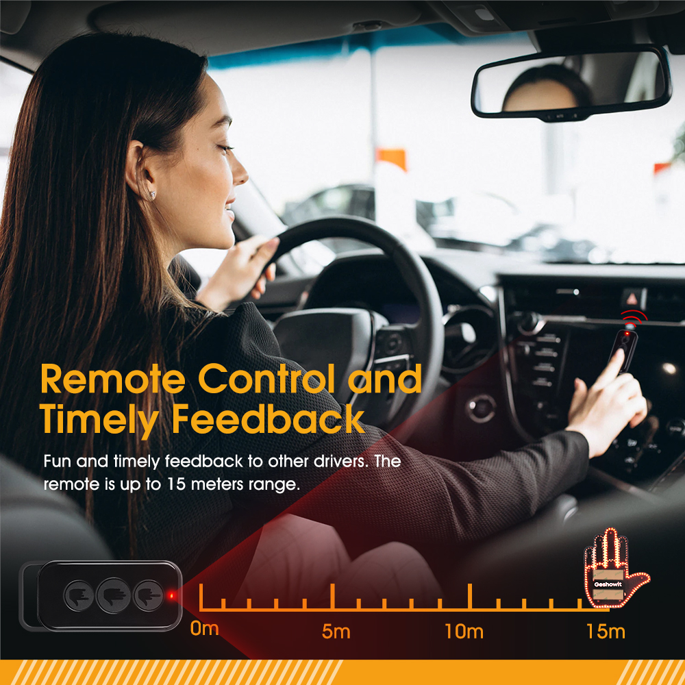 Geshowit Car Middle Finger Light - Ideal Car Accessory for Men and Women